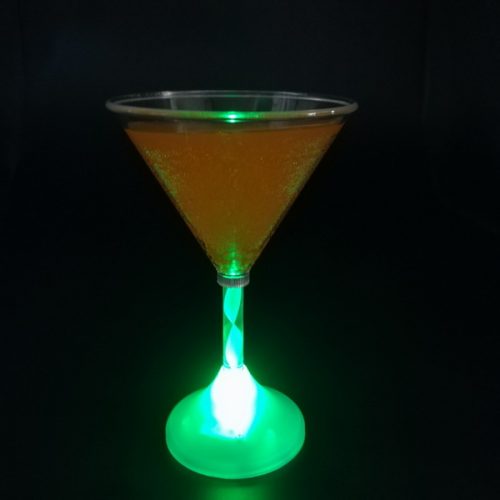 6oz Flashing plastic clear martini glass - Party supplier of light up ...