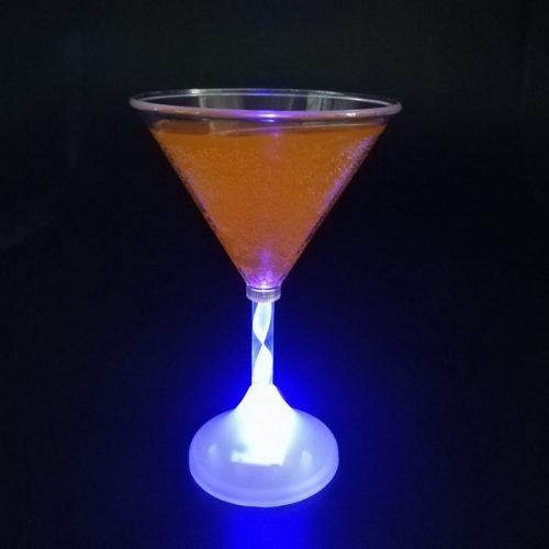 6oz Flashing plastic clear martini glass - Party supplier of light up ...