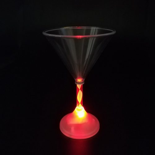 6oz Flashing plastic clear martini glass - Party supplier of light up ...