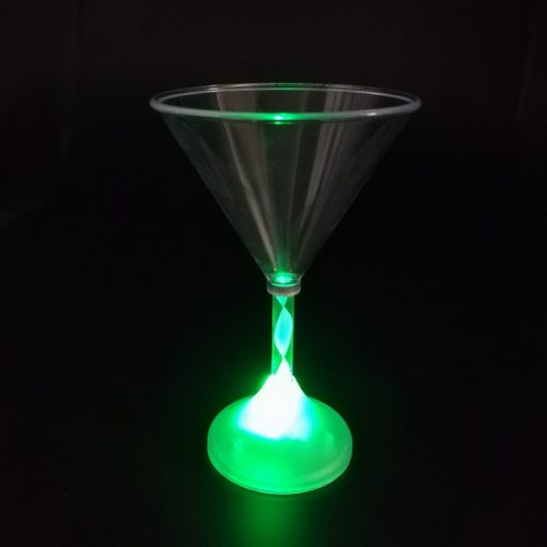 6oz Flashing plastic clear martini glass - Party supplier of light up ...